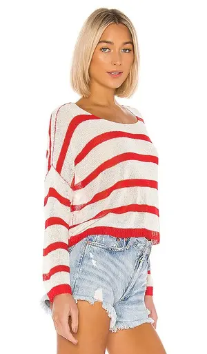Superdown Adriana Striped Knit Sweater