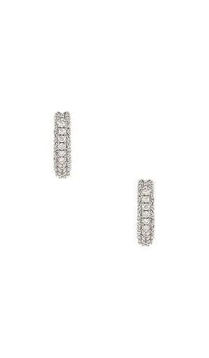 LUV AJ The Pave Amalfi Huggies Earrings - Silver
