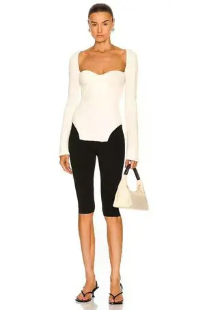Khaite Maddy Long Bustier Top - Cream