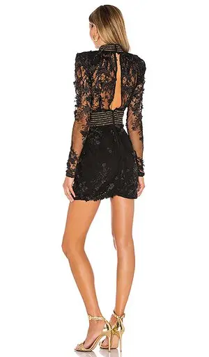 knee length dresses for ladies Mealla black crystal-button flared mini dress
