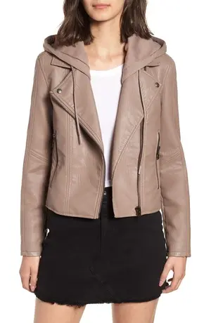 Blanknyc Meant To Be Moto Jacket With Removable Hood