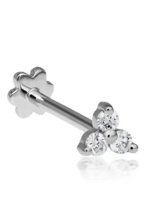 MARIA TASH Diamond Trinity Threaded Stud Earring
