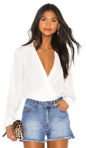 Superdown Presely Surplice Bodysuit