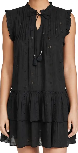 Playa Lucila Eyelet Dress - Black