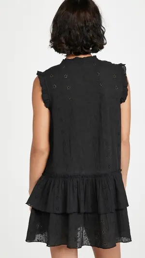Playa Lucila Eyelet Dress - Black