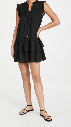 Playa Lucila Eyelet Dress - Black