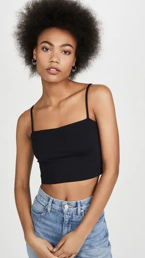 Susana Monaco Crop String Top - Black