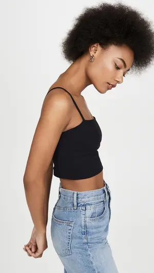 Susana Monaco Crop String Top - Black