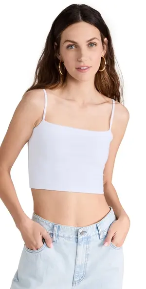 Susana Monaco Spaghetti Strap Crop Top - Sugar