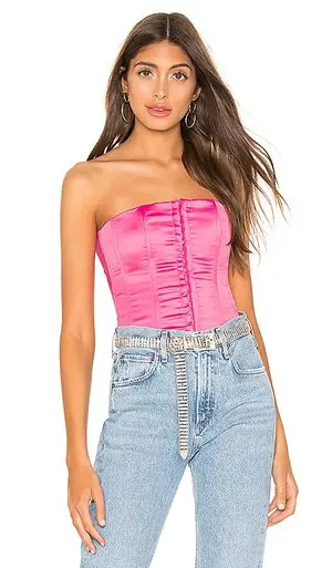 GUIZIO Satin Corset - True Pink