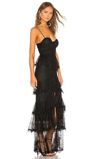 Majorelle Zelda Fitz Gown - Black