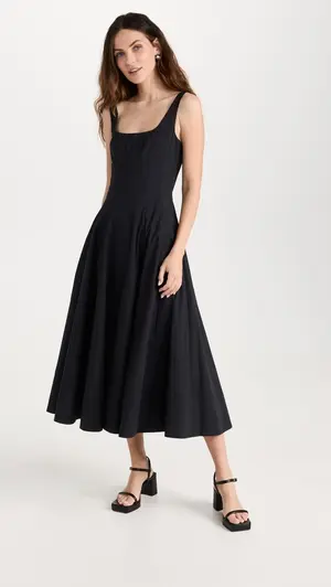 Staud Wells Midi Dress - Black