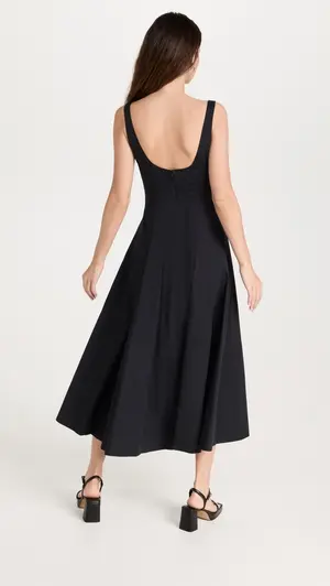 Staud Wells Midi Dress - Black