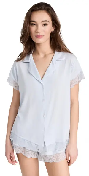 Eberjey Malou Short Pajama Set - Ice Blue
