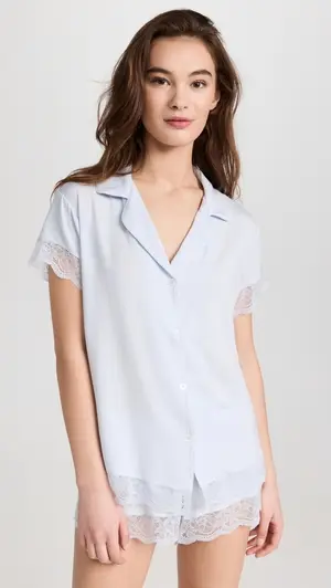 Eberjey Malou Short Pajama Set - Ice Blue