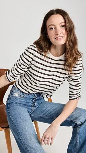 Veronica Beard Veronica Beard Jean Waldorf Tee Off White/navy