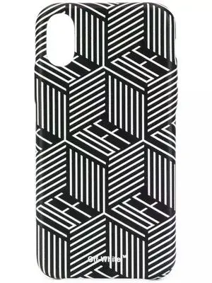 Off-White Graphic Logo Printed Iphone X Case - Black