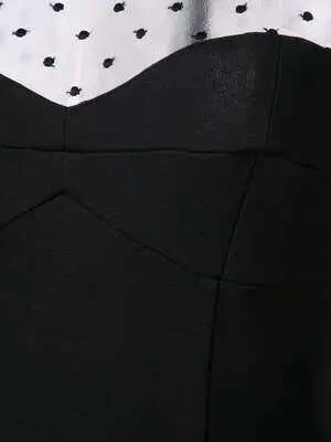 FLEUR DU MAL Dotted Tulle Collared Bodysuit - Black