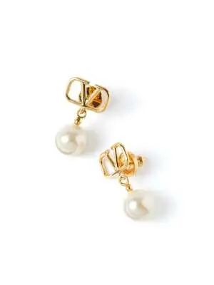 Valentino Garavani Vlogo Signature Pearl Drop Earrings