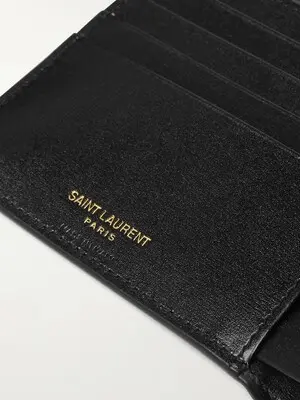 Saint Laurent Logo-appliquéd Leather Billfold Wallet - Black