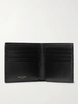 Saint Laurent Logo-appliquéd Leather Billfold Wallet - Black