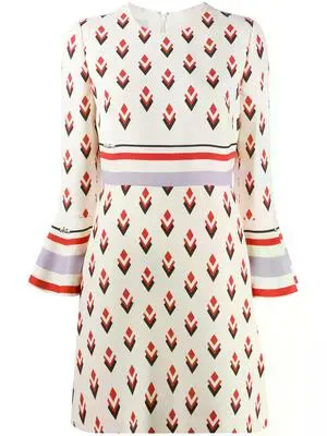 Valentino Garavani Geometric-print Dress - Neutrals