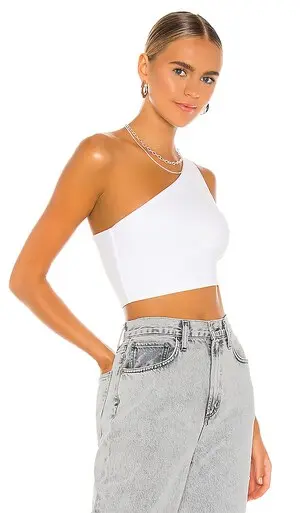 Susana Monaco One Shoulder Crop Top - Sugar