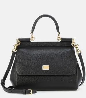 Dolce & Gabbana Sicily Small Leather Shoulder Bag - Black