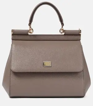 Dolce & Gabbana Sicily Small Leather Shoulder Bag - Brown