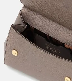Dolce & Gabbana Sicily Small Leather Shoulder Bag - Brown