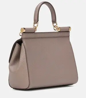 Dolce & Gabbana Sicily Small Leather Shoulder Bag - Brown