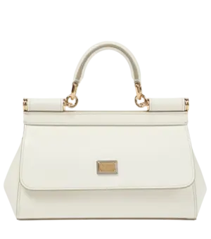 Dolce & Gabbana Sicily Small Leather Shoulder Bag - White