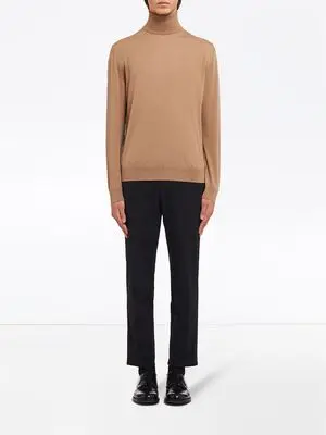 Prada Virgin Wool High-neck Jumper - Brown