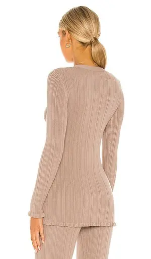 Tularosa Variegated Rib Cardi - Taupe
