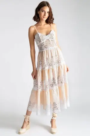 Miguelina Lotte Honey Glow Linen Dress - Natural