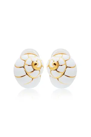 KENNETH JAY LANE And Enamel Shell Clip On Earrings