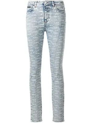 Philipp Plein Logo Print Jeans