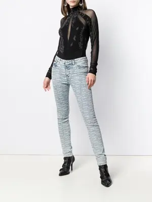 Philipp Plein Logo Print Jeans
