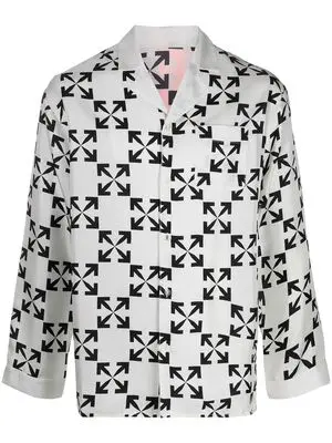 Off-White Off- Arrows Print Silk Pyjamas