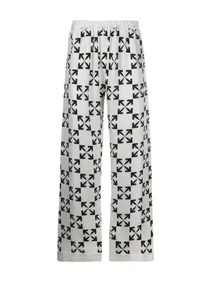 Off-White Off- Arrows Print Silk Pyjamas