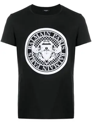 Balmain Flocked Coin T-shirt - Black