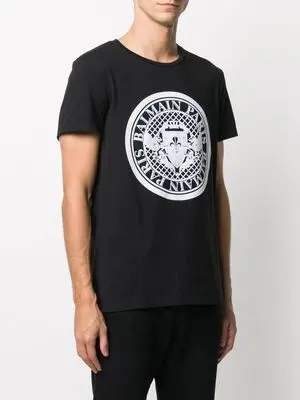 Balmain Flocked Coin T-shirt - Black