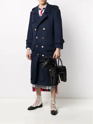 Thom Browne Zebra Pebbled Leather Tote Bag