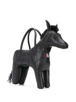 Thom Browne Zebra Pebbled Leather Tote Bag