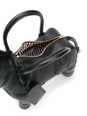 Thom Browne Zebra Pebbled Leather Tote Bag