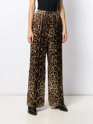 Dolce & Gabbana Leopard-print Trousers - Neutrals