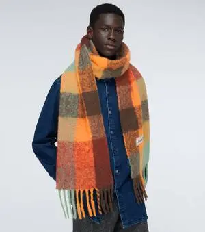 Acne Studios Vally Alpaca-blend Checked Scarf