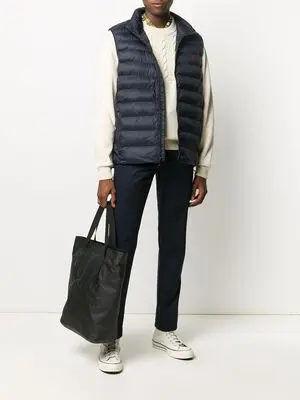 Polo Ralph Lauren Logo-embroidered Puffer Gilet - Blue