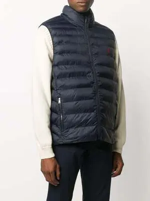 Polo Ralph Lauren Logo-embroidered Puffer Gilet - Blue