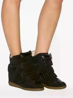 Isabel Marant Étoile Bekett Wedge Sneakers With Touch-strap Fastening - Black
